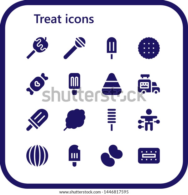 Treat Icon Set 16 Filled Treat Stock Vector (Royalty Free) 1446817595 ...