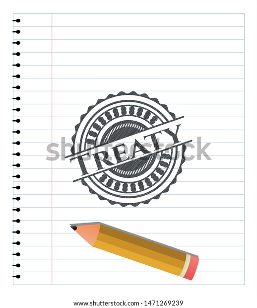 Treaty Draw Pencil Strokes Vector Illustration Stock Vector (Royalty ...