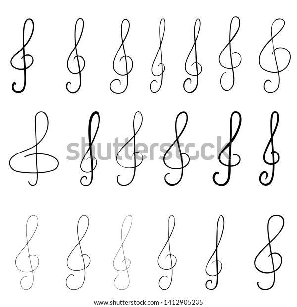 Treble Clef Hand Drawn Music Sign Stock Vector (Royalty Free ...