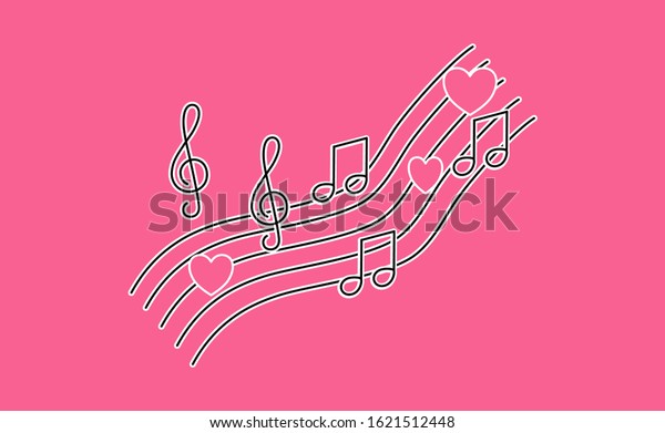 Treble Clef Icon Pink Background This Stock Vector (Royalty Free ...