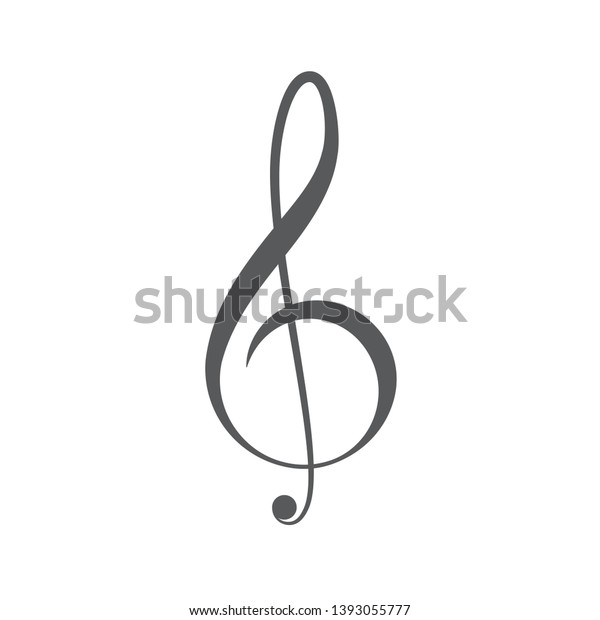 Treble Clef Music Notes Vector Icon: vector de stock (libre de regalías ...