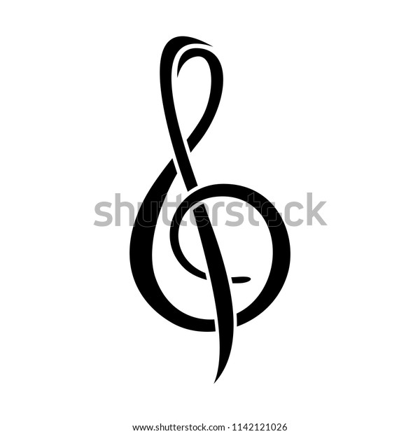Treble Clef Musical Note Symbol Design Stock Vector (Royalty Free ...