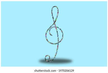Treble Clef On Light Blue Background Stock Vector (Royalty Free ...