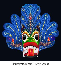 Sri Lankan Yaka Mask Tropical Colored Stock Photo (Edit Now) 1373742584