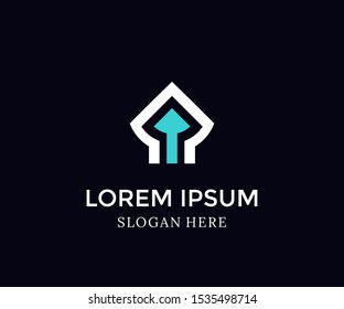 Tree Arrows Logo Isolated On Black Stock Vector (Royalty Free ...