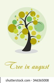 Tree August Yellowing Leaves Stock Vector (Royalty Free) 346365008 ...