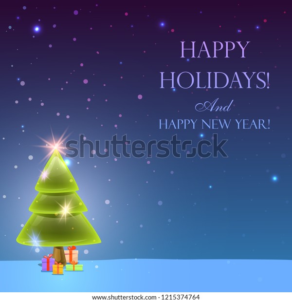 Tree Background Congratulations Christmas Tree Christmas Stock Vector ...
