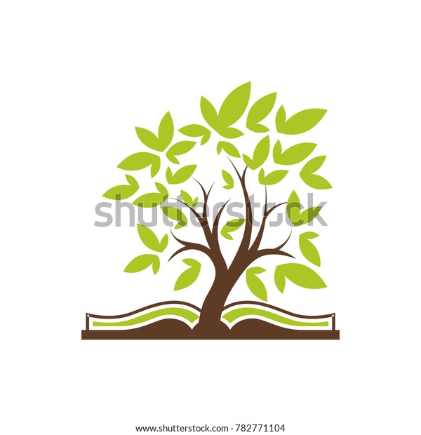 Tree Book Vector Illustration Unique Green: vector de stock (libre de ...