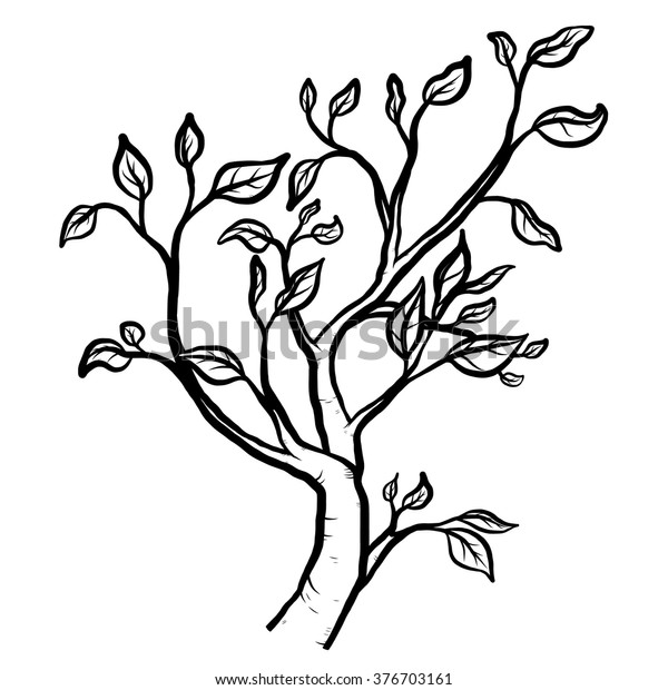 Stock vektor „Tree Branch Cartoon Vector Illustration Black“ (bez ...