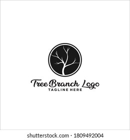 Tree Branch Logo Design Icon Silhouette Stock Vector (Royalty Free ...