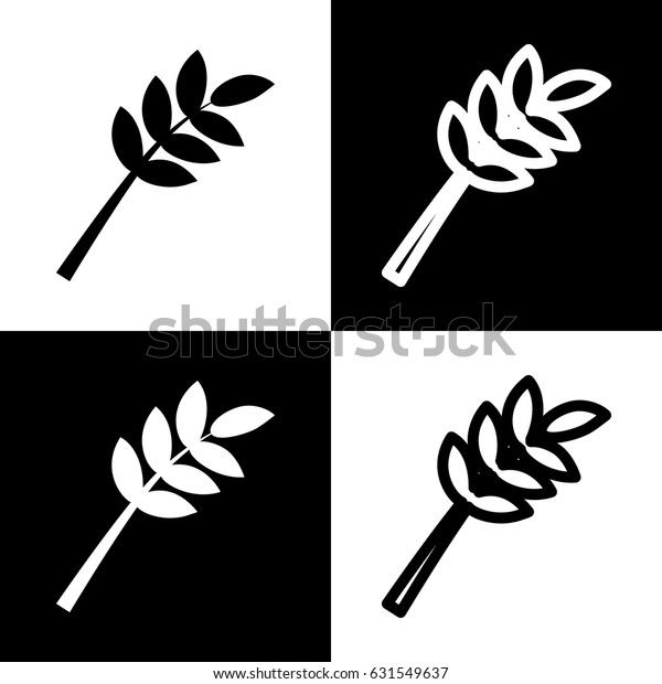 Tree Branch Sign Vector Black White Stock Vector (Royalty Free ...