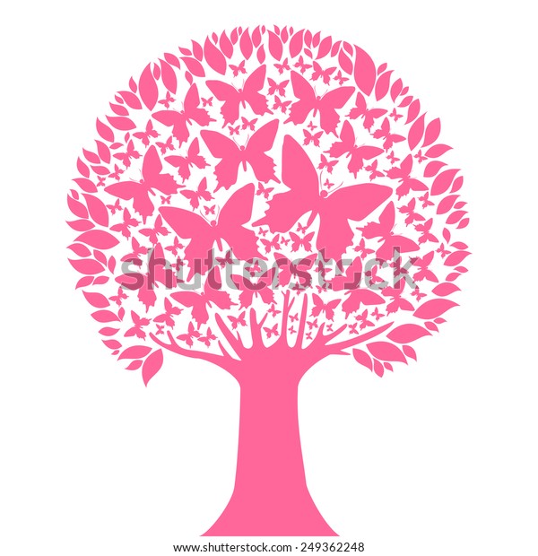 Tree Butterflies Vector Illustration Stock Vector (Royalty Free ...