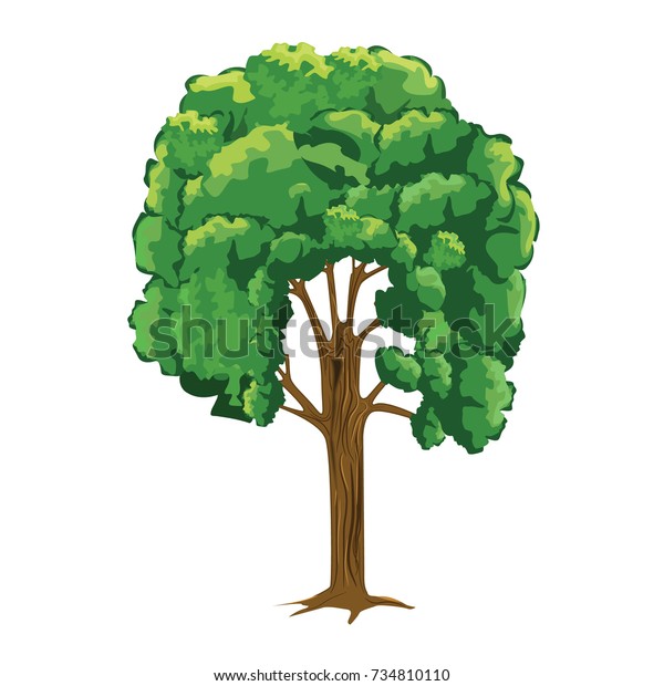 Tree Cartoon Style More Detailed Flat Stock Vector (Royalty Free ...