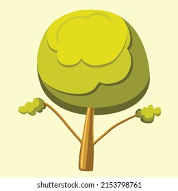 Tree Cartoon Vector Illustration Game Background Stock Vector (Royalty ...