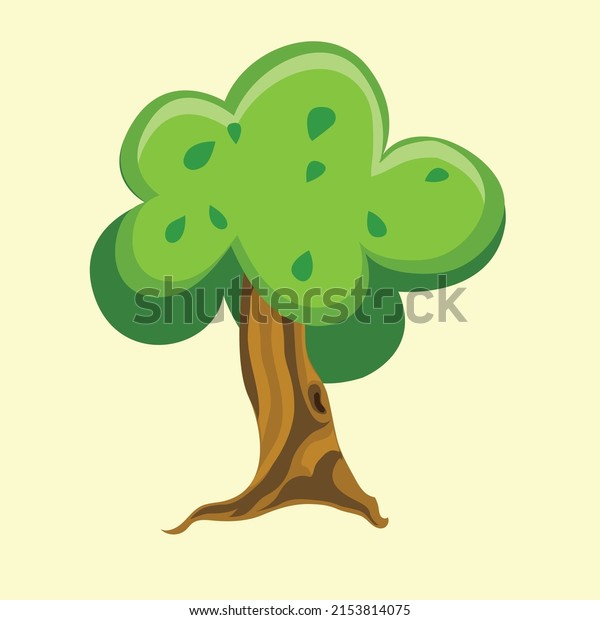 Tree Cartoon Vector Illustration Game Background Stock Vector (Royalty ...
