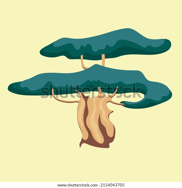 Tree Cartoon Vector Illustration Game Background Stock Vector (Royalty ...