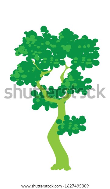 Tree Cartoon Vector Illustration White Background Stock Vector (Royalty ...