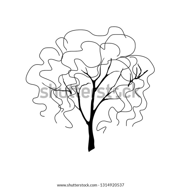 Tree Curly Crown Tree Crown Shape Stock Vector (Royalty Free) 1314920537