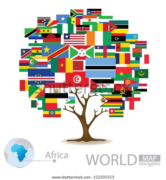 Tree Design Countries Africa Flag World Stock Vector (Royalty Free ...