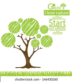 Tree Design Go Green Save World Stock Vector (Royalty Free) 146382608