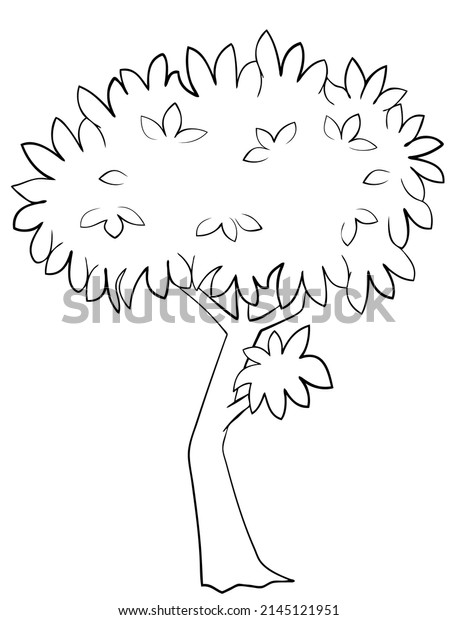 Tree Element Coloring Page Cartoon Style 库存矢量图（免版税）2145121951 ...
