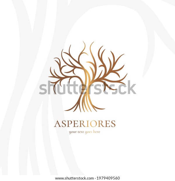 Tree Emblem On White Background Modern Stock Vector (Royalty Free ...