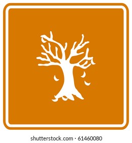 Tree Falling Leaves Sign Stock Vector (Royalty Free) 61460080