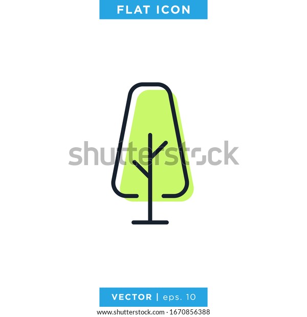 Tree Green Color Icon Vector Design Stock Vector (Royalty Free ...