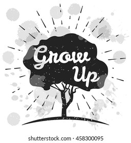 Tree Grow Motivation Poster Vector Illustration Stock Vector (Royalty ...