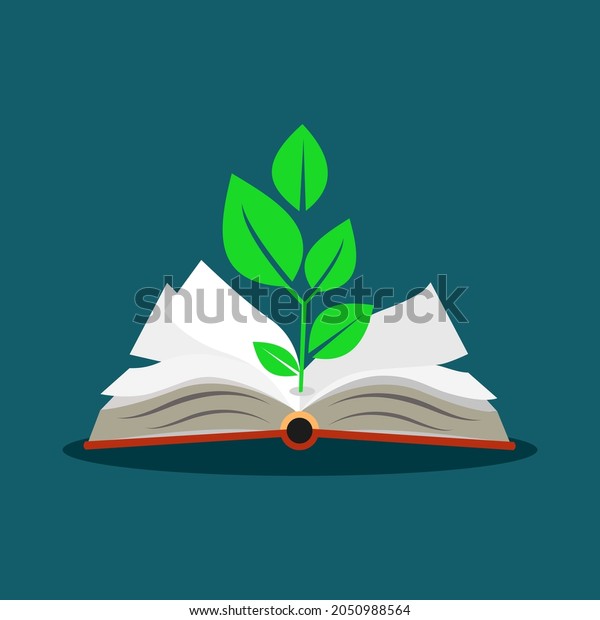 Tree Grows Pages Book Growing Learning Stock Vector (Royalty Free ...