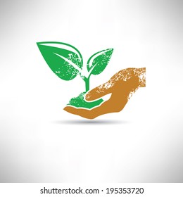 Tree Growth Symbolgrunge Vector Stock Vector (Royalty Free) 195353720 ...