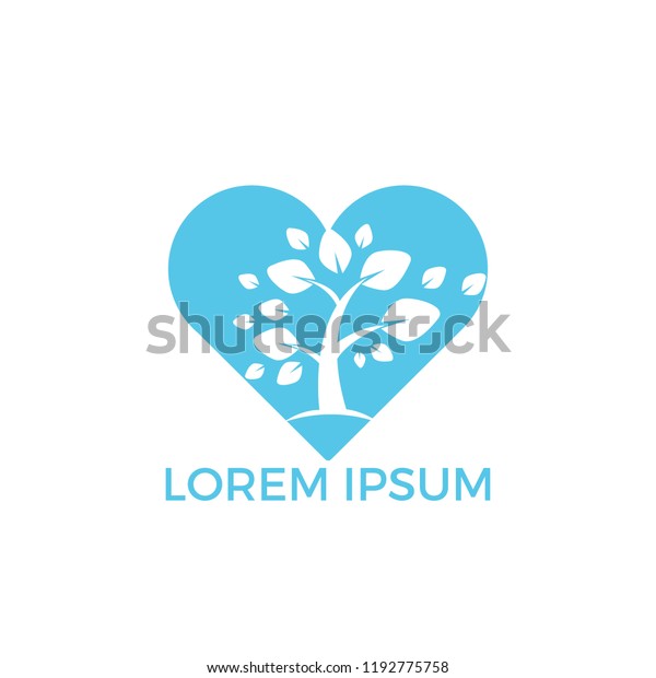 Tree Heart Logo Design Concept Icon Stock Vector (Royalty Free ...