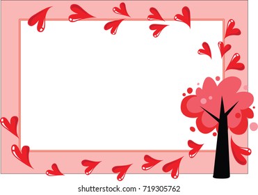 Tree Heart Shape Blank Border: vector de stock (libre de regalías ...