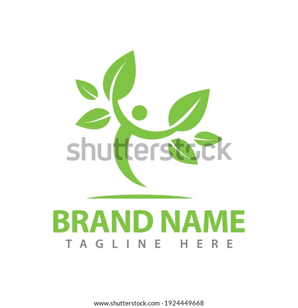 Tree Human Logos Light Green Color Stock Vector (Royalty Free ...