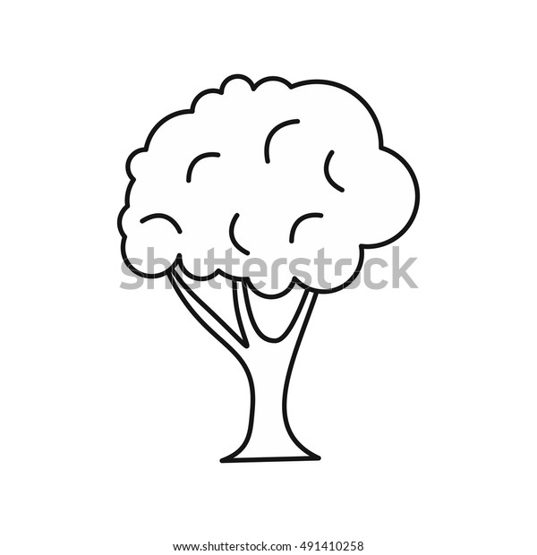 Tree Icon Outline Style On White Stock Vector (Royalty Free) 491410258