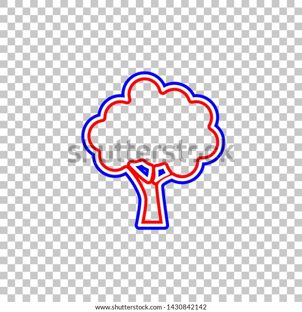 Tree Icon Red White Contour Icon Stock Vector (Royalty Free) 1430842142 ...