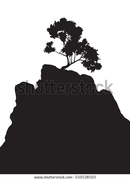 Tree Isolated Vector Black Shadow Leaf Stock Vector (Royalty Free ...