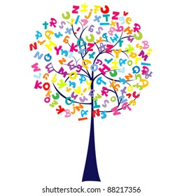 Vector Alphabet Tree Letters Balloons: Stock-Vektorgrafik (Lizenzfrei ...