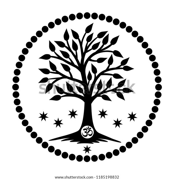 Tree Life Aum Om Ohm Sign Stock Vector (Royalty Free) 1185198832 ...