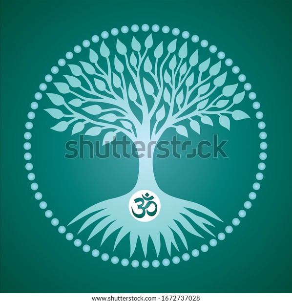 Tree Life Sign Aum Om Center Stock Vector (Royalty Free) 1672737028 ...