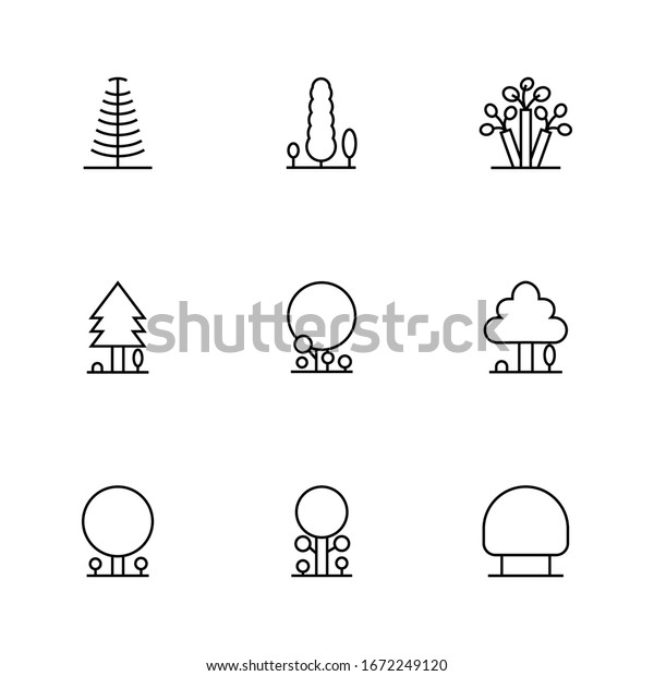 Tree Line Icon Naturally Beautiful Symbol Stock Vector (Royalty Free ...