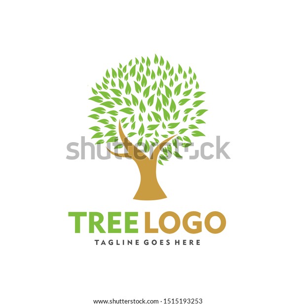 Tree Logo Design Natural Herbal Tree Stock Vector (Royalty Free ...