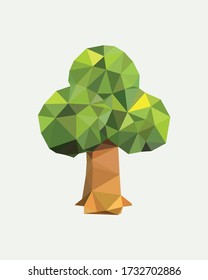 Tree Low Poly Art Isolated On: เวกเตอร์สต็อก (ปลอดค่าลิขสิทธิ์ ...