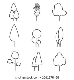 Tree Minimal Icon Set Vector Illustration Stock Vector (Royalty Free ...