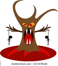 Tree Monster Dead People Hanging On Stock Vector (Royalty Free ...