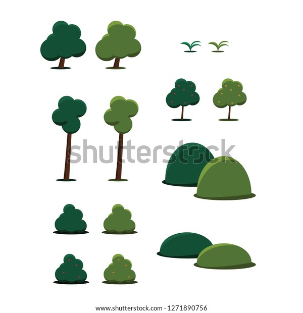 Tree Mountain Vector Cartoon Stock Vector (Royalty Free) 1271890756 ...