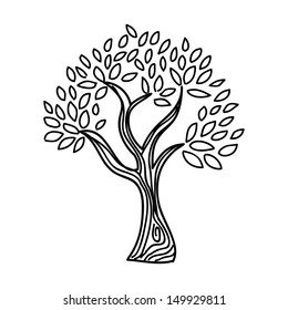 Tree Natural Design Over White Background Stock Vector (Royalty Free ...
