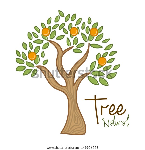 Tree Natural Design Over White Background Stock Vector (Royalty Free ...