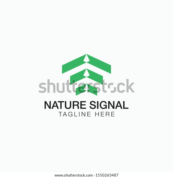 Tree Nature Signal Logo Vector Design Stock Vector (Royalty Free ...