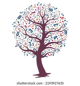 Tree Numbers Color Vector Illustration Isolated Stock Vector (Royalty ...